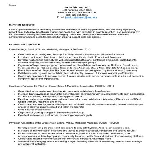 Janet Christensen Resume Final 2016 | DOC