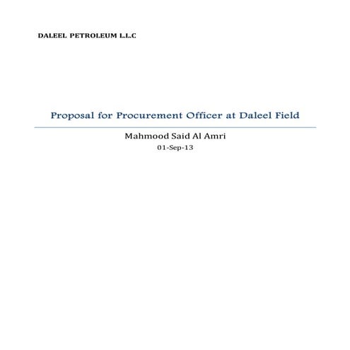 Proposal for Procurement Officer at Daleel Field | DOCX