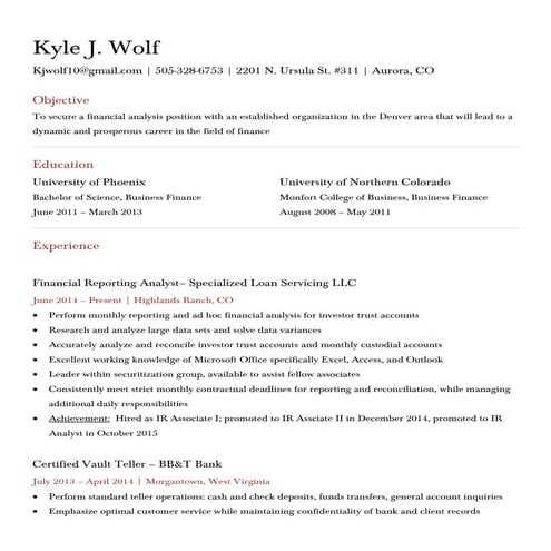 Kyle Wolf - Resume 01-2016 | PDF