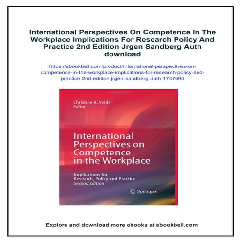 International Perspectives On Competence In The Workplace Implications ...
