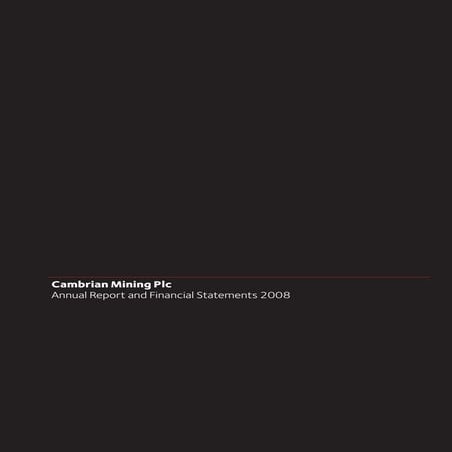 Cambrian_Mining-AR2008 | PDF | Commodities | Economy