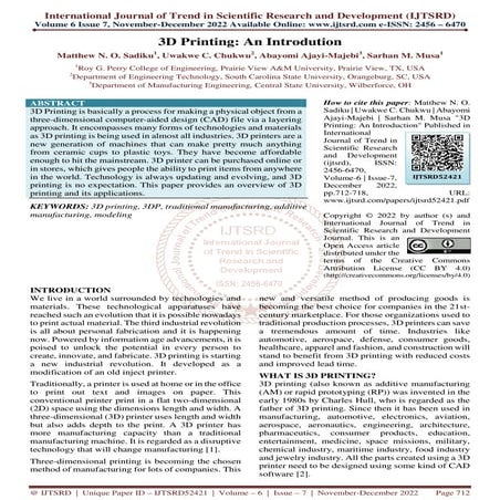 3D Printing An Introduction | PDF