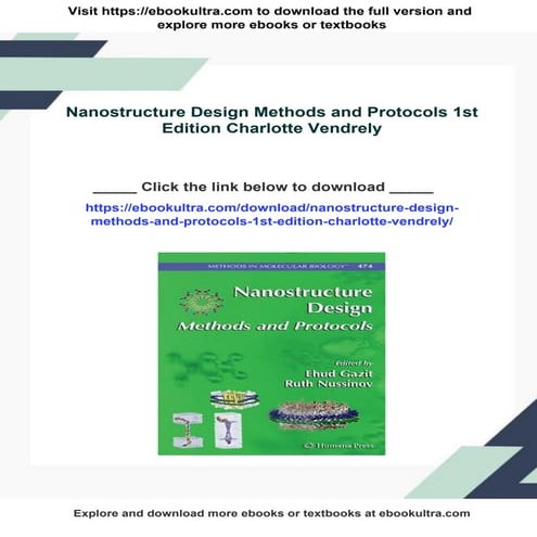 Nanostructure Design Methods and Protocols 1st Edition Charlotte ...