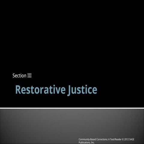 Section III Restorative Justice Slides book | PPT