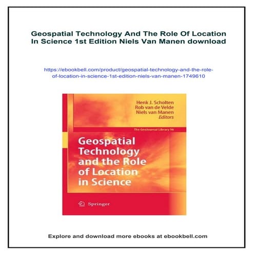 Geospatial Technology And The Role Of Location In Science 1st Edition ...