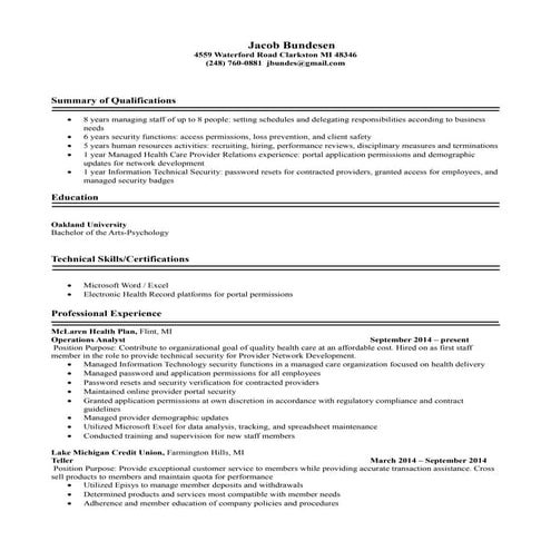 jacob bundesen resume | PDF