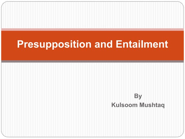 Types of Presupposition | PPTX