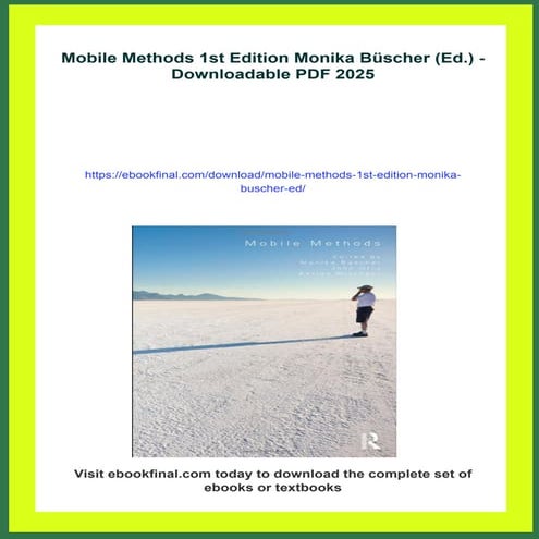 Mobile Methods 1st Edition Monika Büscher (Ed.) | PDF