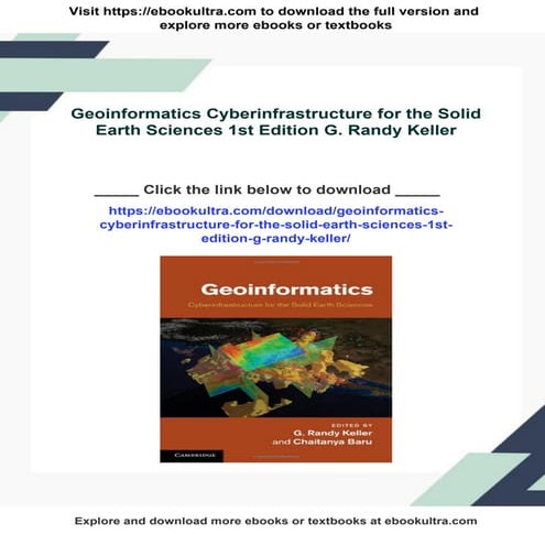 Geoinformatics Cyberinfrastructure for the Solid Earth Sciences 1st Edition G. Randy Keller | PDF