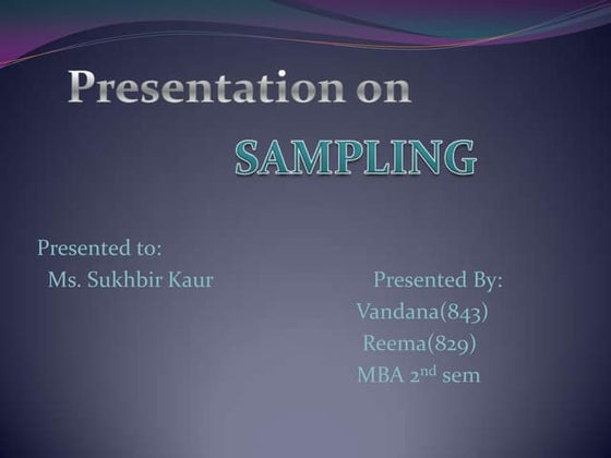 Sample Designs and Sampling Procedures | PPT