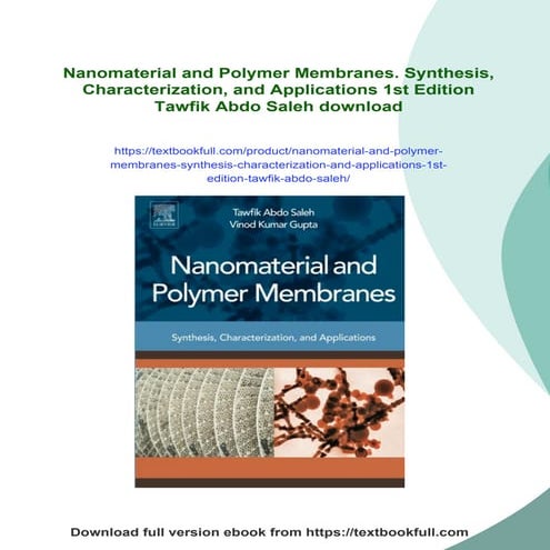 Nanomaterial and Polymer Membranes. Synthesis, Characterization, and Applications 1st Edition ...