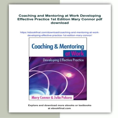 Coaching and Mentoring at Work Developing Effective Practice 1st ...