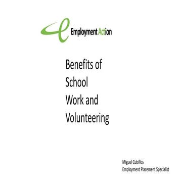 Benefits of School, Work and Volunteering | PPTX | Government Support ...