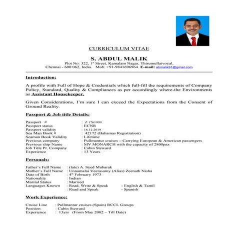 Abdul Malik Resume | DOC