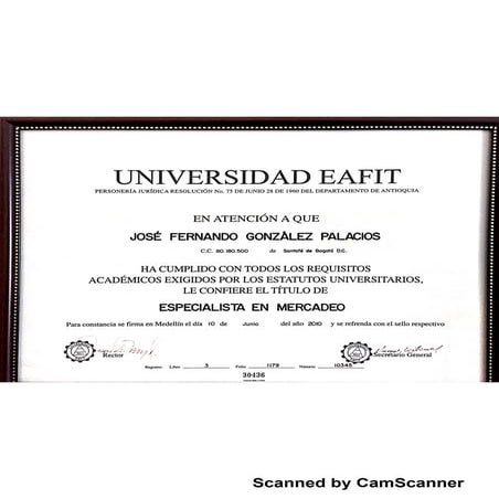 Diploma EAFIT - Especialista Mercadeo | PDF