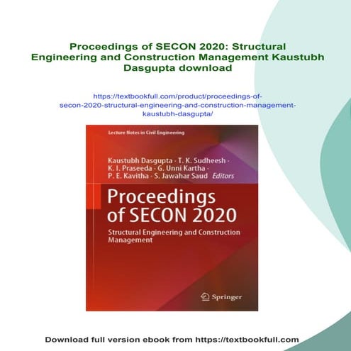 Proceedings of SECON 2020: Structural Engineering and Construction ...