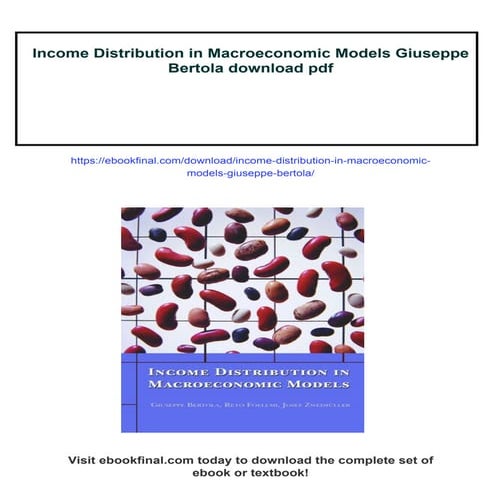 Income Distribution in Macroeconomic Models Giuseppe Bertola | PDF
