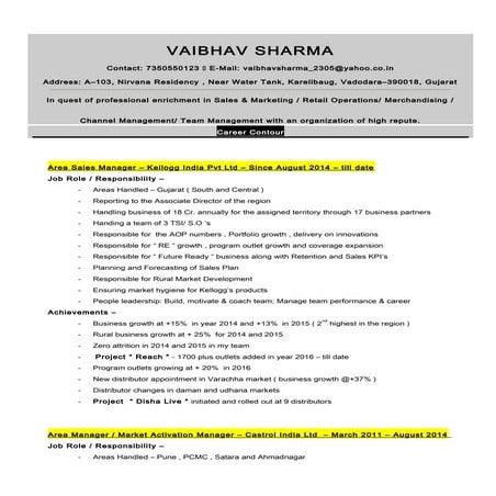 Vaibhav Sharma CV LATEST | DOC