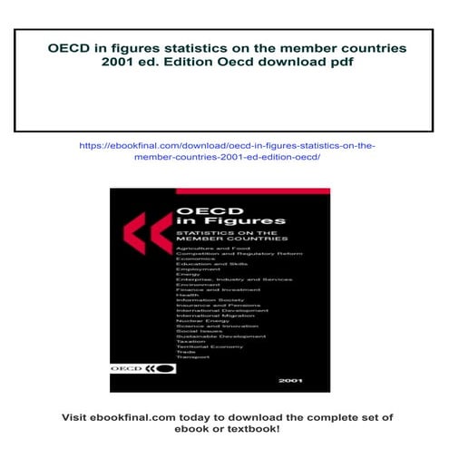 OECD in figures statistics on the member countries 2001 ed. Edition Oecd | PDF