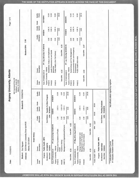 Temple Transcript | DOCX