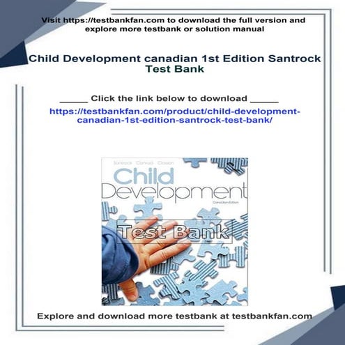 Child Development canadian 1st Edition Santrock Test Bank | PDF