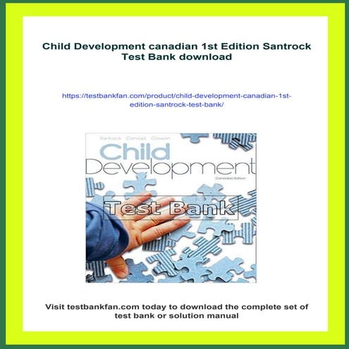 Child Development canadian 1st Edition Santrock Test Bank | PDF
