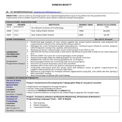 Dinesh_Resume | PDF | Computer Software and Applications | Computing