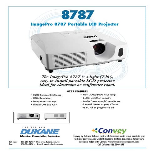 Dukane 8787 Projector | PDF | Computer Peripherals | Computing