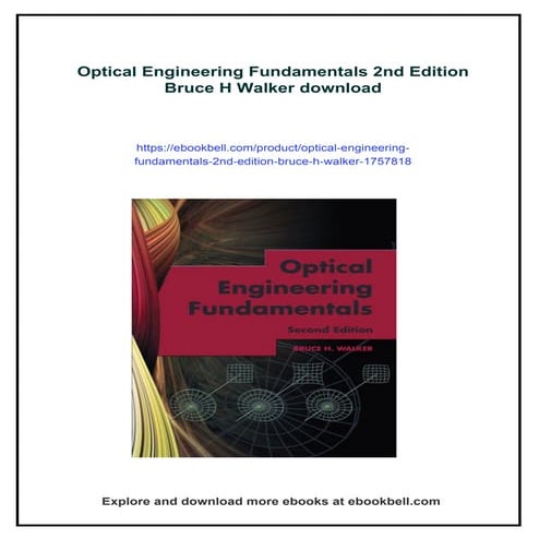 Optical Engineering Fundamentals 2nd Edition Bruce H Walker | PDF
