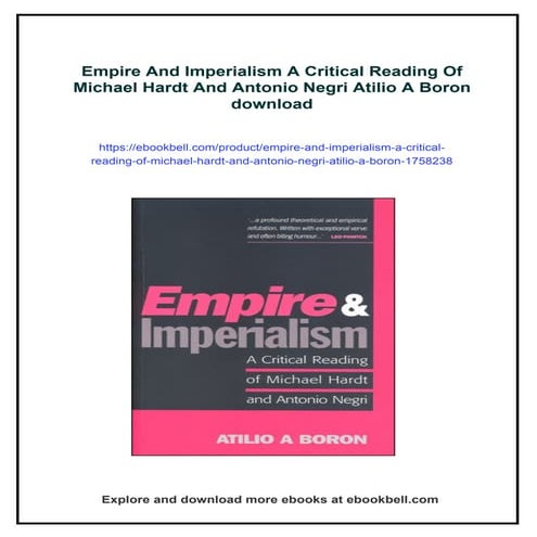 Empire And Imperialism A Critical Reading Of Michael Hardt And Antonio ...