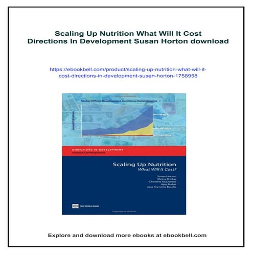 Scaling Up Nutrition What Will It Cost Directions In Development Susan ...