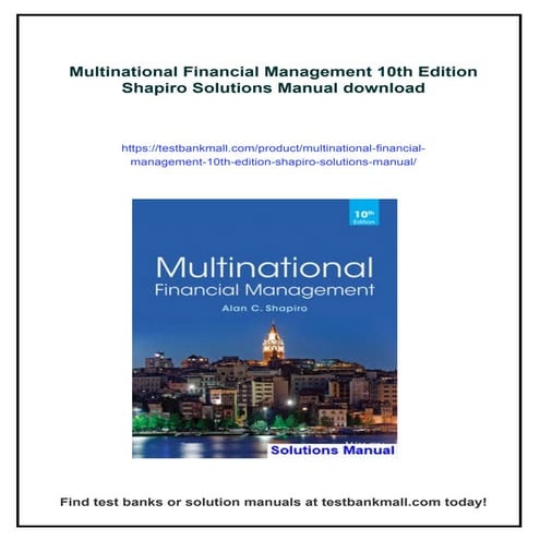 Multinational Financial Management 10th Edition Shapiro Solutions ...