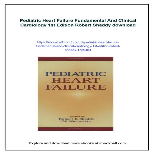 Pediatric Heart Failure Fundamental And Clinical Cardiology 1st Edition ...