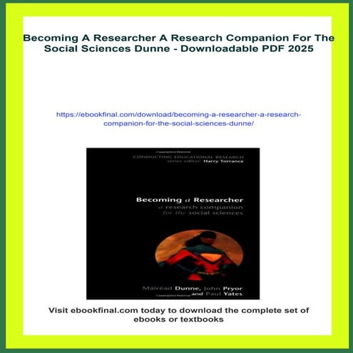 Becoming A Researcher A Research Companion For The Social Sciences ...