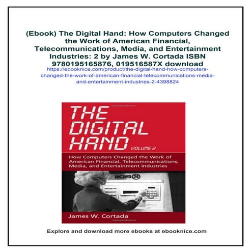 (Ebook) The Digital Hand: How Computers Changed the Work of American Financial ...