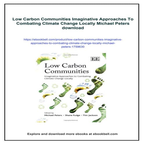 Low Carbon Communities Imaginative Approaches To Combating Climate ...