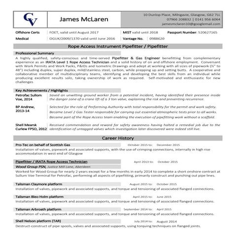 JamesMcLaren_CV 2016 (1) (1) | PDF