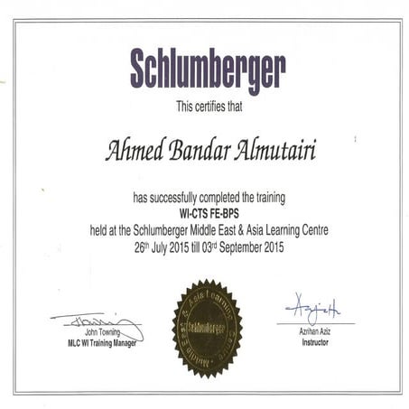 Schlumberger certificate | PPT