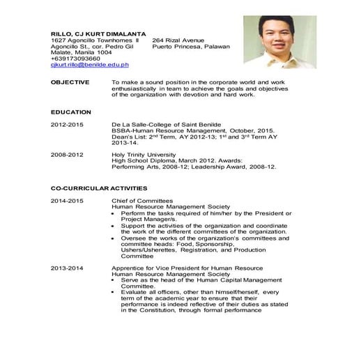Curriculum Vitae | DOCX | Human Resources | Business