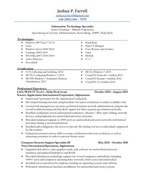 Colby Thorp Systems Administrator Resume | PDF | Computing | Technology ...