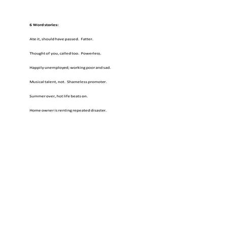 6 Word stories | DOCX
