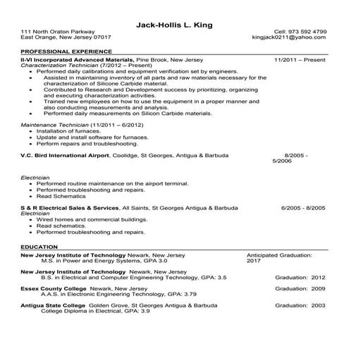 Jack-Hollis King Resume | DOC