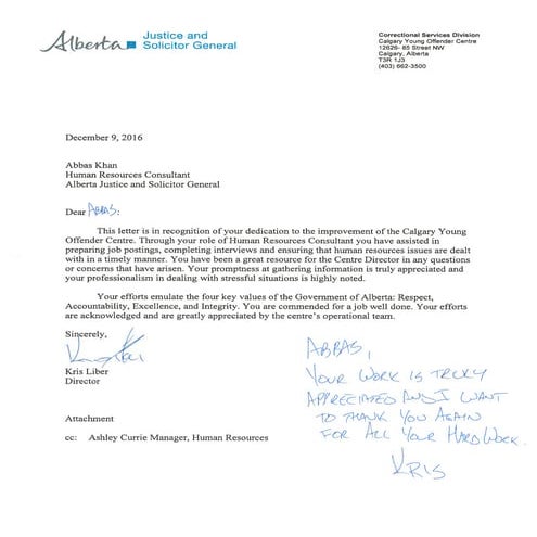 Abbas Letter of Commendation | PDF