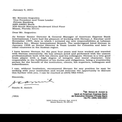 American Express Reference Letter#1 | PDF