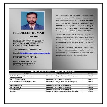 PERSONAL PROFILE of the DIRECTOR | PDF