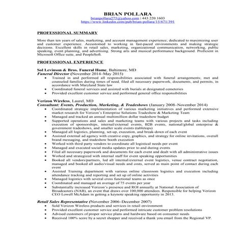 Pollara, Brian Resume 2015 | PDF