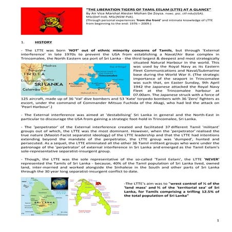 THE LIBERATION TIGERS LTTE AT A GLANCE | PDF