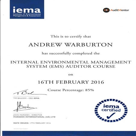 EMS Certificate | PDF