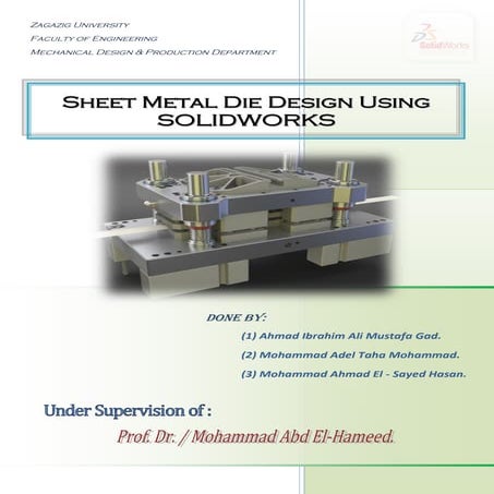 Design of Stage Progressive Die for a Sheet Metal Component | PPTX