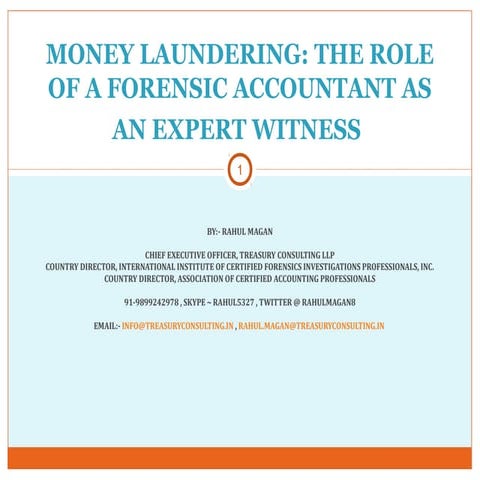 Forensic Accountants & Money Laundering | PPT